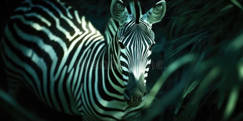 A Zebra is Laying Down in the Grass Stock Illustration - Illustration ...