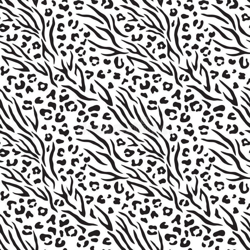 Zebra and Leopard Wildlife Pattern Stock Vector - Illustration of ...