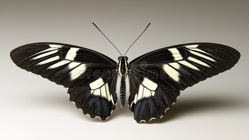 Zebra Longwing Butterfly Displays Its Vibrant Black and White Striped ...