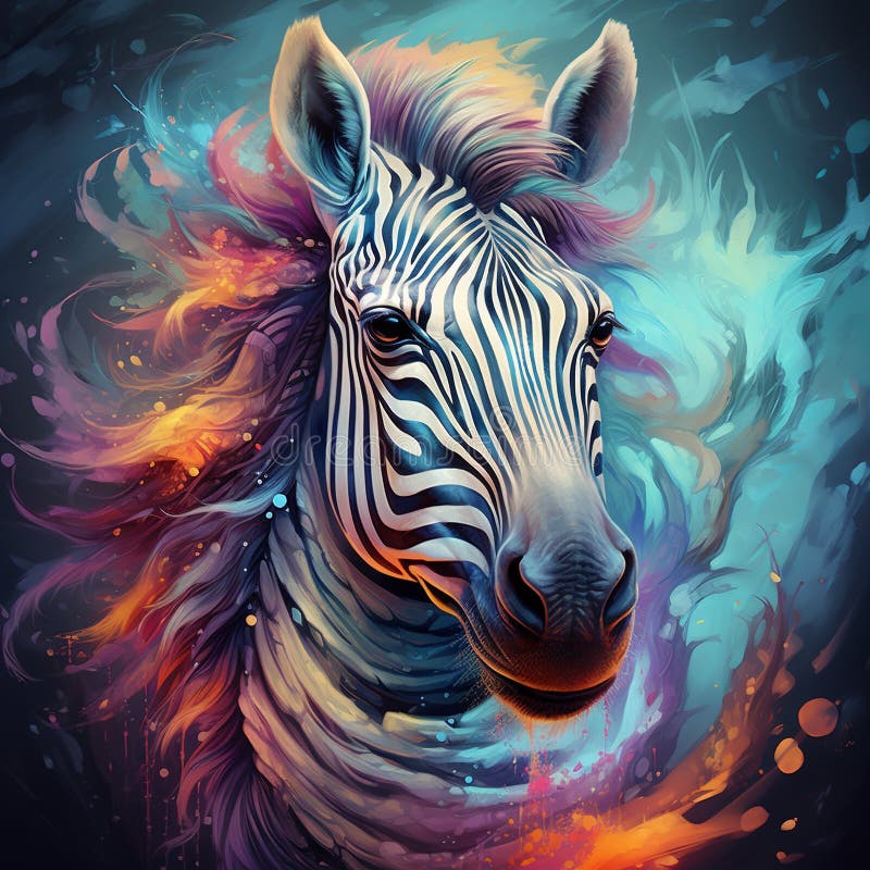 Ai Generated Illustration Wildlife Concept of Zebra Stock Image - Image ...