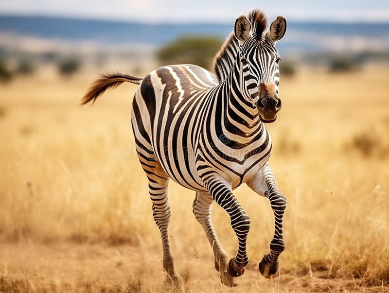 Zebra stock illustration. Illustration of gallop, grasslands - 293682872