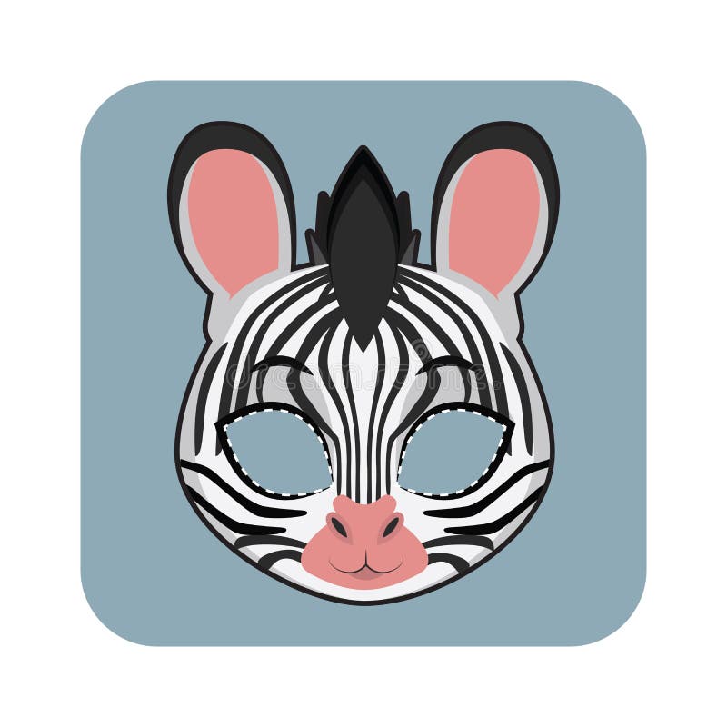 Zebra mask for festivities stock vector. Illustration of happy - 87583382