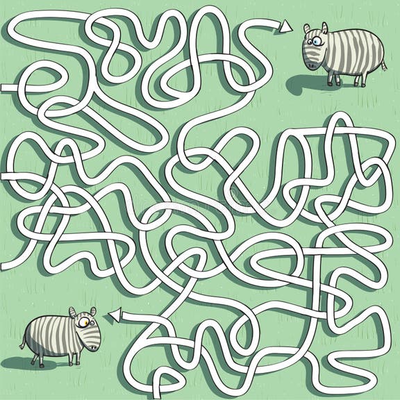 Zebra Maze Game stock vector. Illustration of relaxation - 29693952