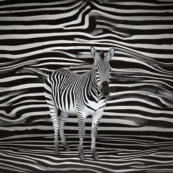 Zebra Mirage: Optical Illusion Against a Hypnotic Alternating Backdrop ...