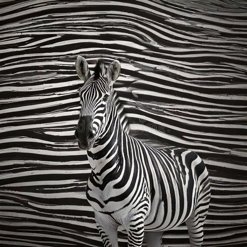 Zebra Mirage: Optical Illusion Against a Hypnotic Alternating Backdrop ...