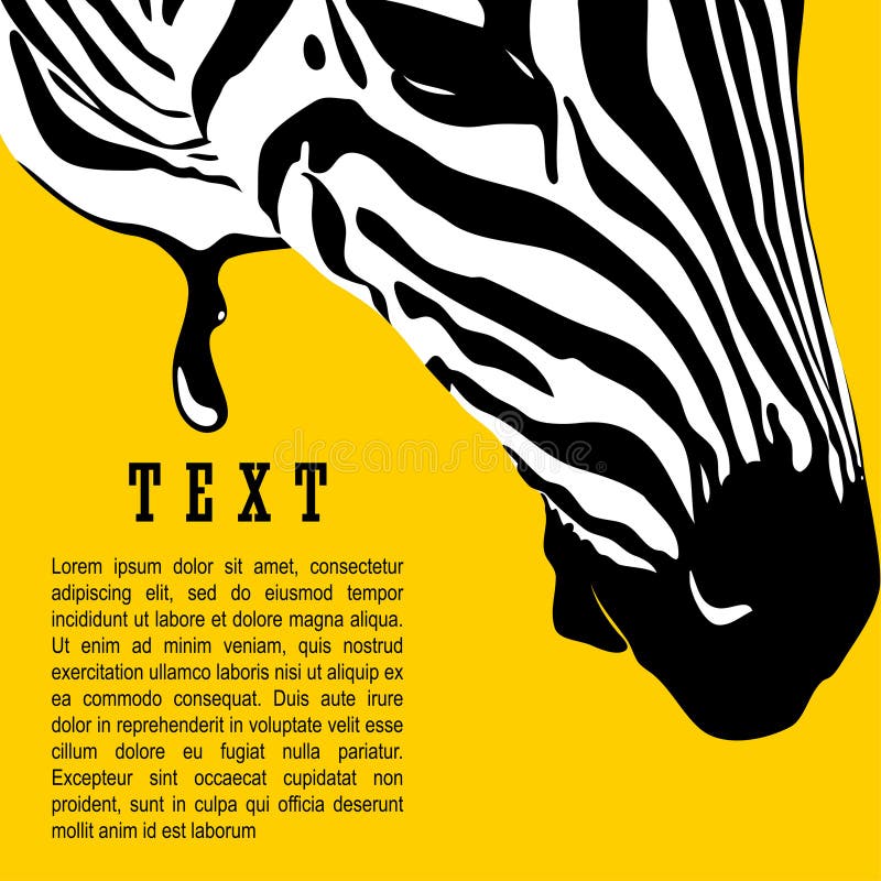 Zebra Modern Art Poster Template. Vector Stock Illustration ...