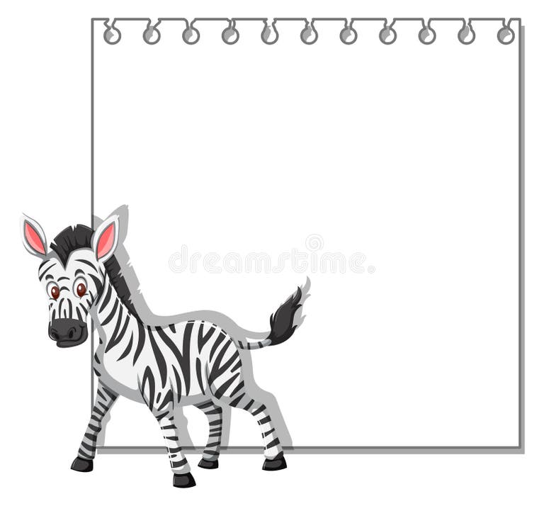 Zebra on note template stock vector. Illustration of isolated - 149494399