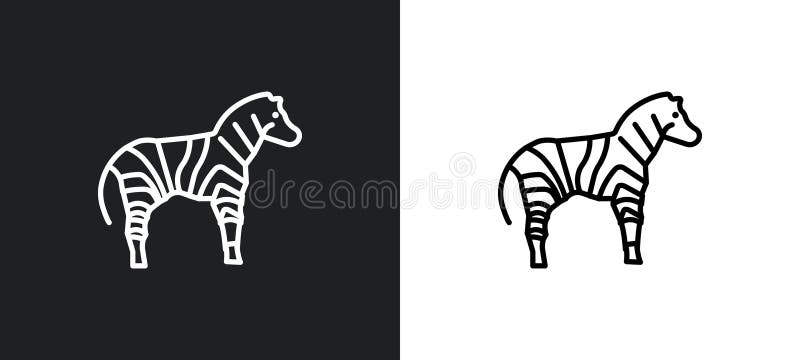 Zebra Outline Icon in White and Black Colors. Zebra Flat Vector Icon from Africa Collection for ...