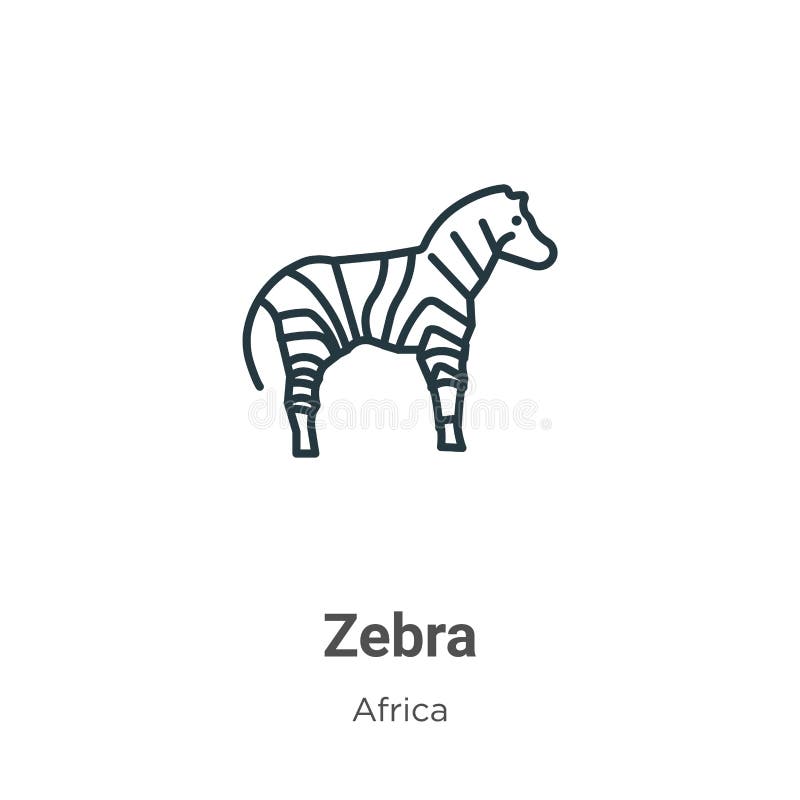 Zebra Outline Vector Icon. Thin Line Black Zebra Icon, Flat Vector ...