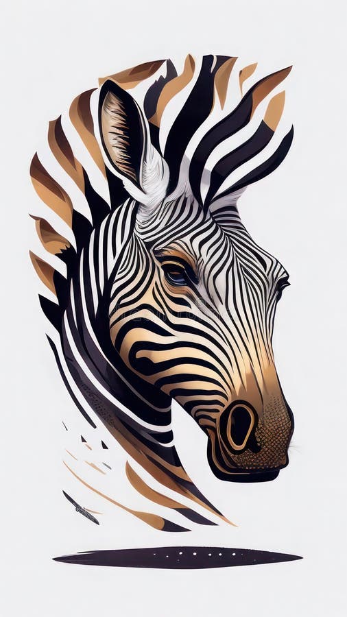 Zebra Painted with Ink on a White Background. Vector Illustration Stock ...