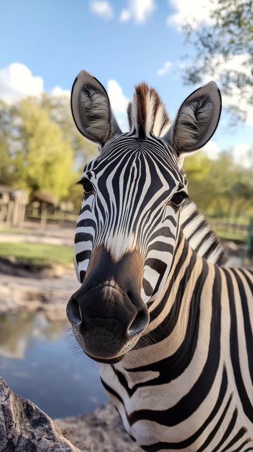 Zebra Standing on Sand with Striking Black and White Stripes Against ...