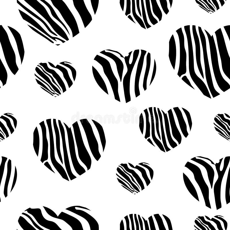 Zebra print hearts. stock vector. Illustration of paper - 78210285