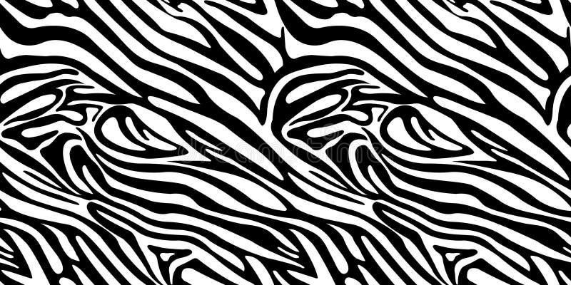 Zebra Print Pattern Seamless Design on Black and White Pattern Stock ...