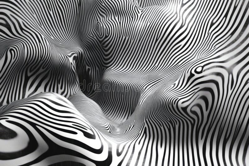 A Zebra Print Pattern is Shown in Black and White Stock Illustration ...