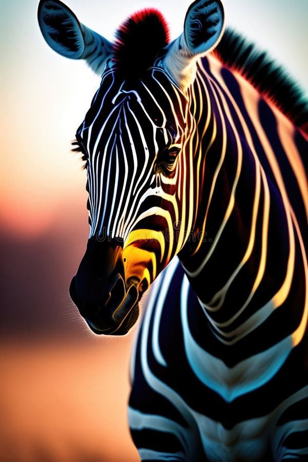 Zebra is on Red Flame. Ai Generated. Stock Illustration - Illustration ...