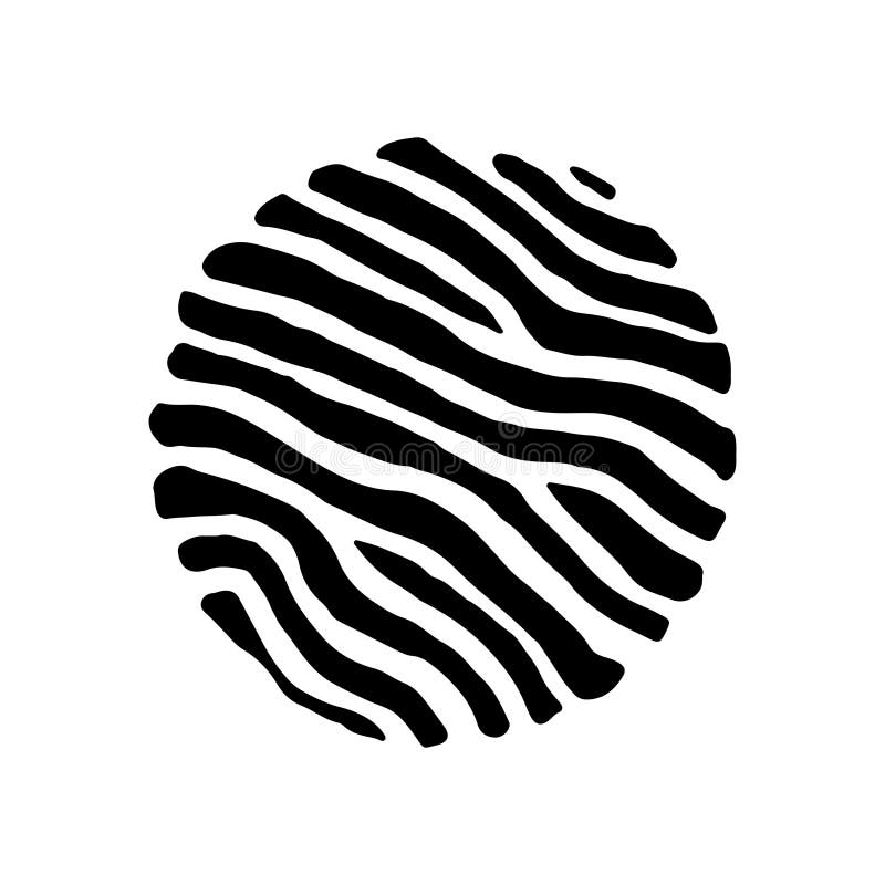 Zebra Round Abstract Animal Texture. Hand-drawn Texture in a Circle ...