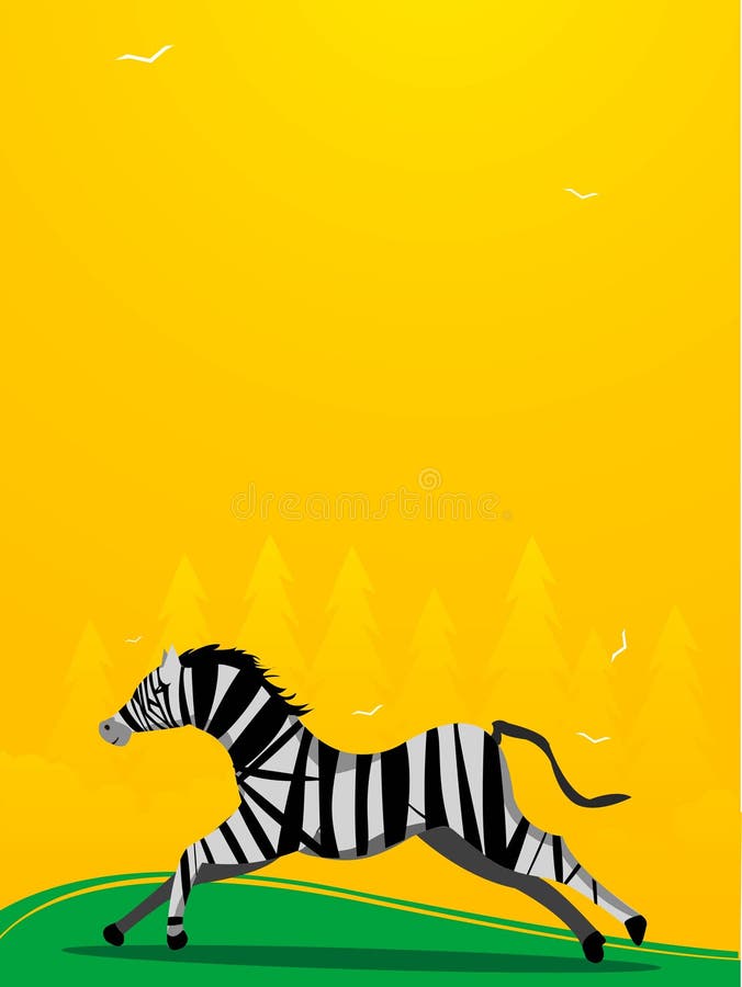 Zebra run stock illustration. Illustration of herbivorous - 5492848
