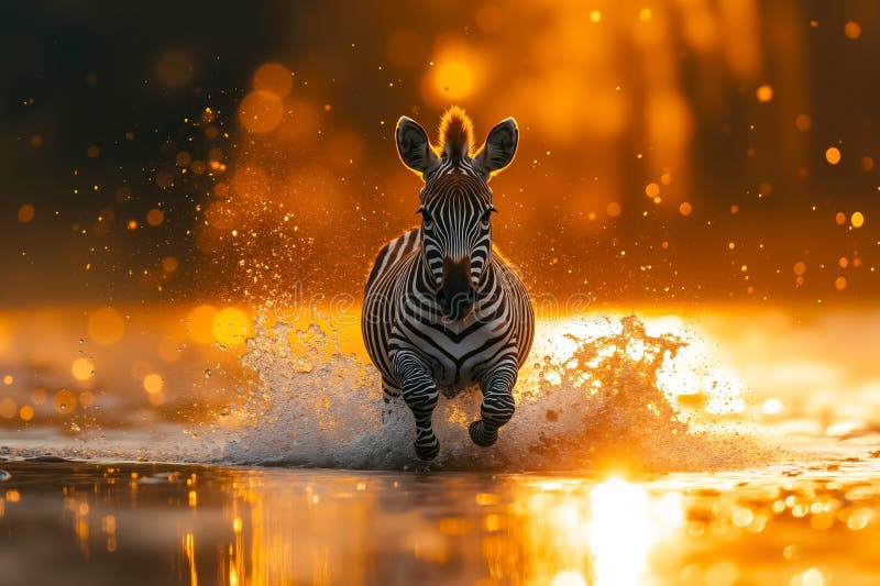 A zebra running stock image. Image of black, white, east - 245447875