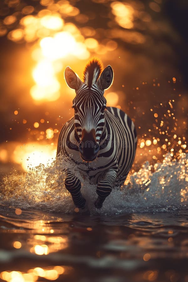 A zebra running stock image. Image of black, white, east - 245447875