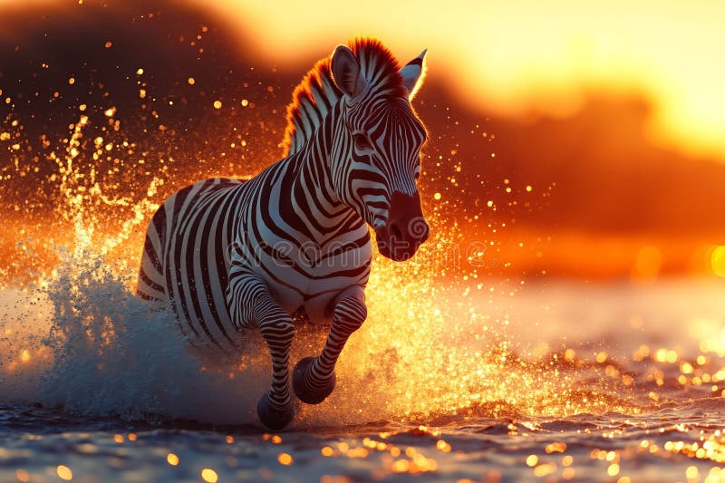 A zebra running stock image. Image of black, white, east - 245447875