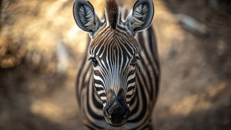A Zebra S Face Looking Directly at the Camera Stock Illustration ...