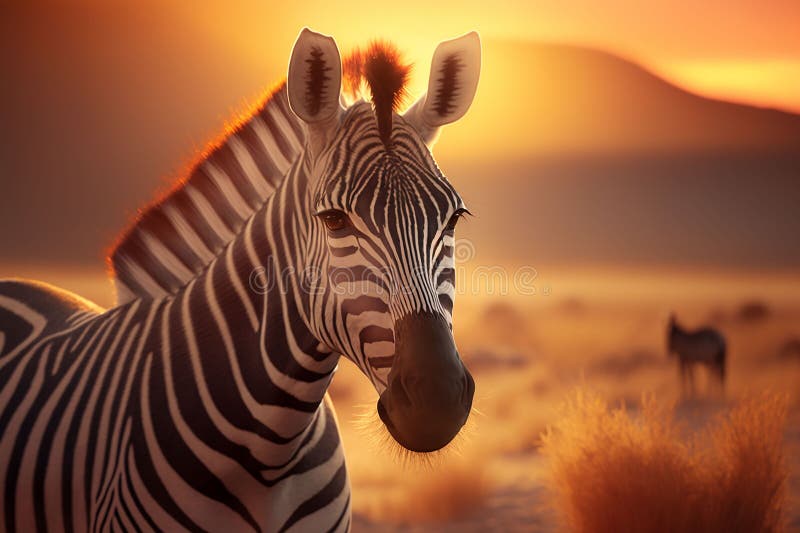A Zebra S Was Captured in a Macro Shot Stock Illustration ...