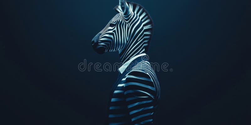 Zebra in the Shadows a Profile View of an Anthropomorphic Zebra ...