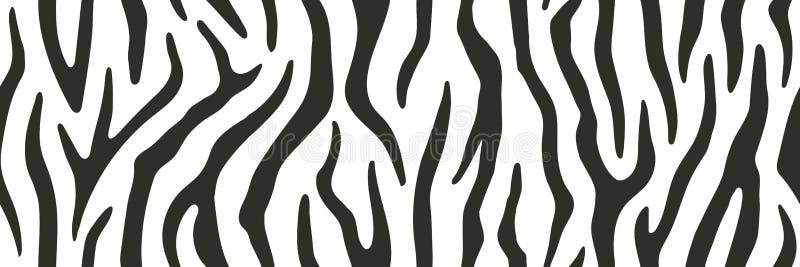Zebra Seamless Pattern or Repeatable Border, Monochrome Vector ...