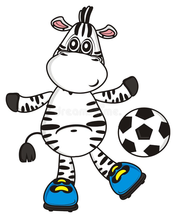 Zebra with a soccer ball stock illustration. Illustration of game ...