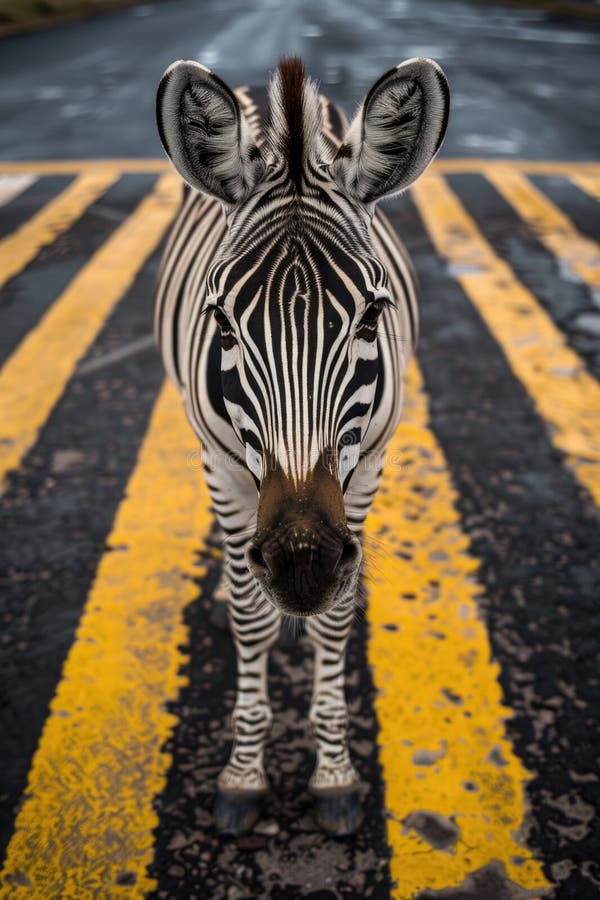 Zebra Standing Middle Road Suitable Wildlife Transportation Concepts ...
