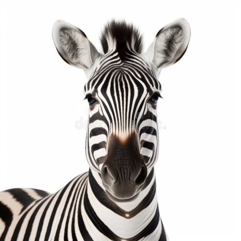 Zebra Print on White Background Close-up Macro in the Style of David ...