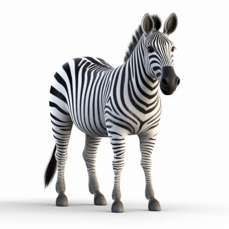 Impressive 3d Model of Zebra on White Background Stock Illustration ...