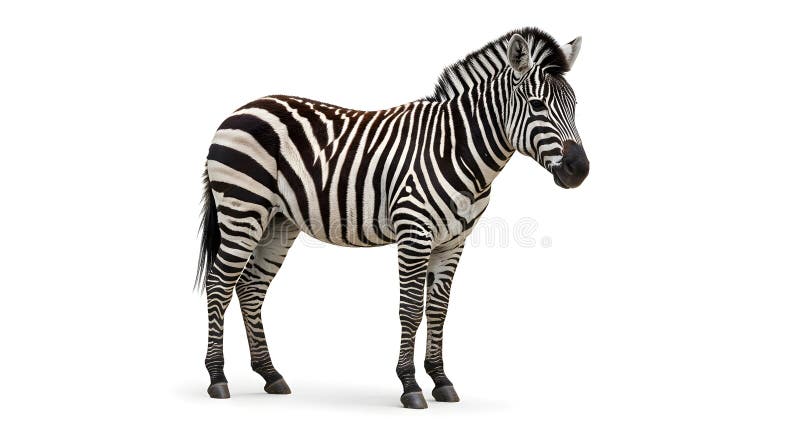 A Zebra Stands on Isolated White Background Stock Illustration ...