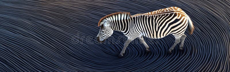 A Zebra Strides through a Captivating Arrangement of Thin Black Lines ...