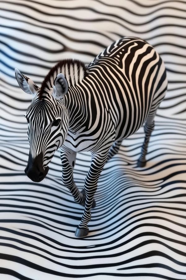 A Zebra Strides Gracefully into a Series of Thin Black Lines, Creating ...