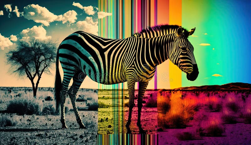 Zebra Stripes Collage stock illustration. Illustration of trippy ...