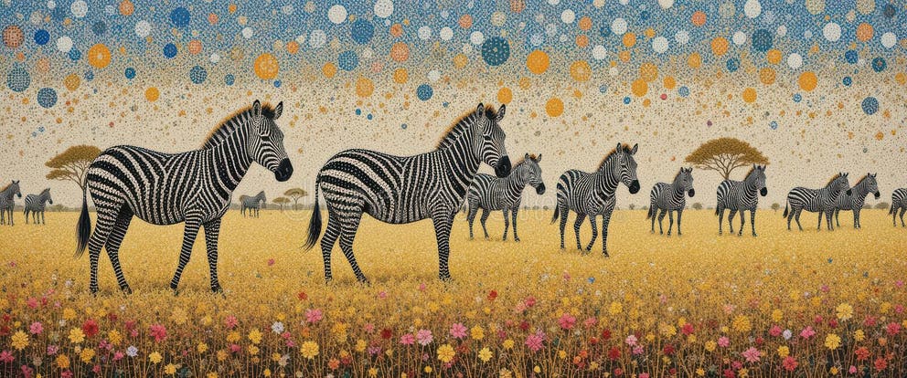 Zebra Stripes Pointillism Dotted Stock Illustration - Illustration of dots, african: 400964652