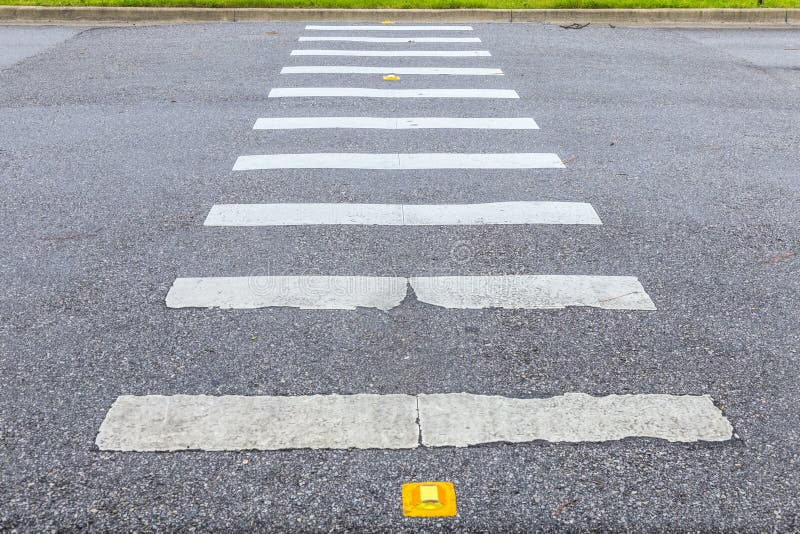 Zebra Way on Asphalt Road Surface Stock Photo - Image of safety, rough ...