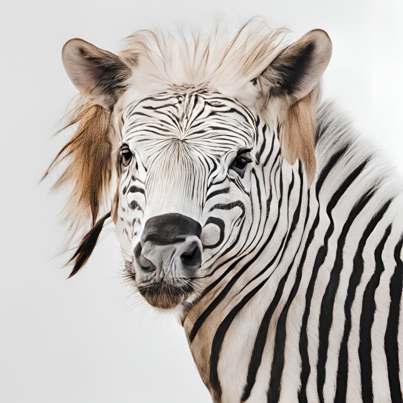 A Zebra with a White Background Stock Illustration - Illustration of ...