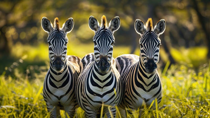 Zebra. Wild Animals on the Grasslands. Generative Ai Stock Illustration ...