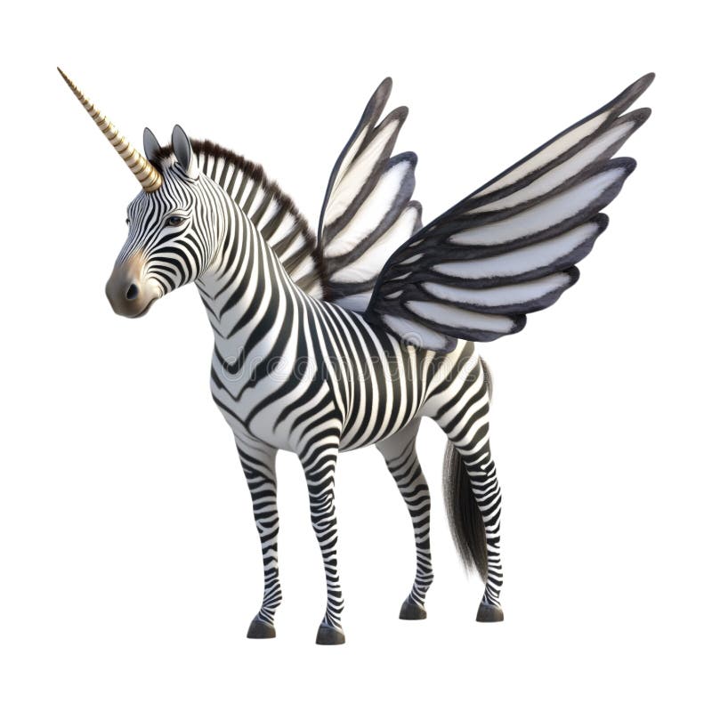 Zebra with Wings on Transparent Background - Ai Generated Stock ...