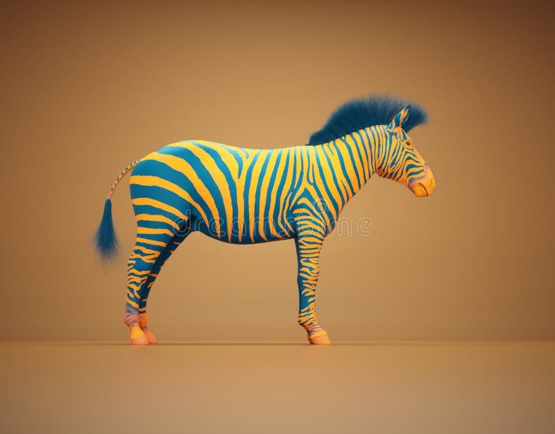 Zebra on Yellow Background.Creative and Complex Concept Stock ...
