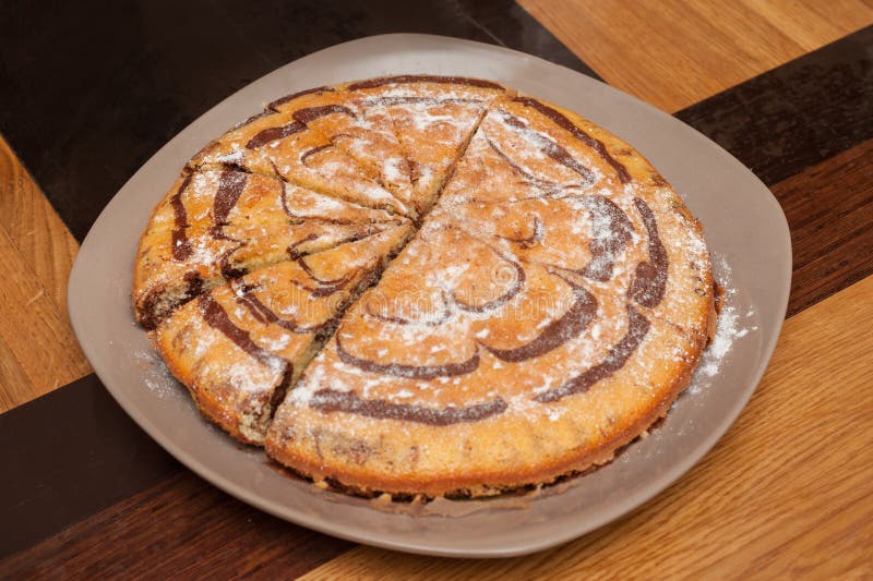 Zebra Pie and Cupcakes on a Plate Stock Image - Image of gourmet, cocoa ...