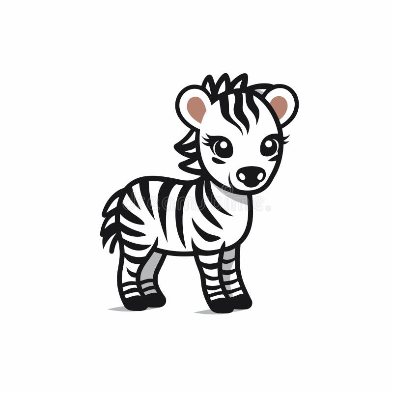 Zebra. Zebra Hand-drawn Comic Illustration. Cute Vector Doodle Style ...