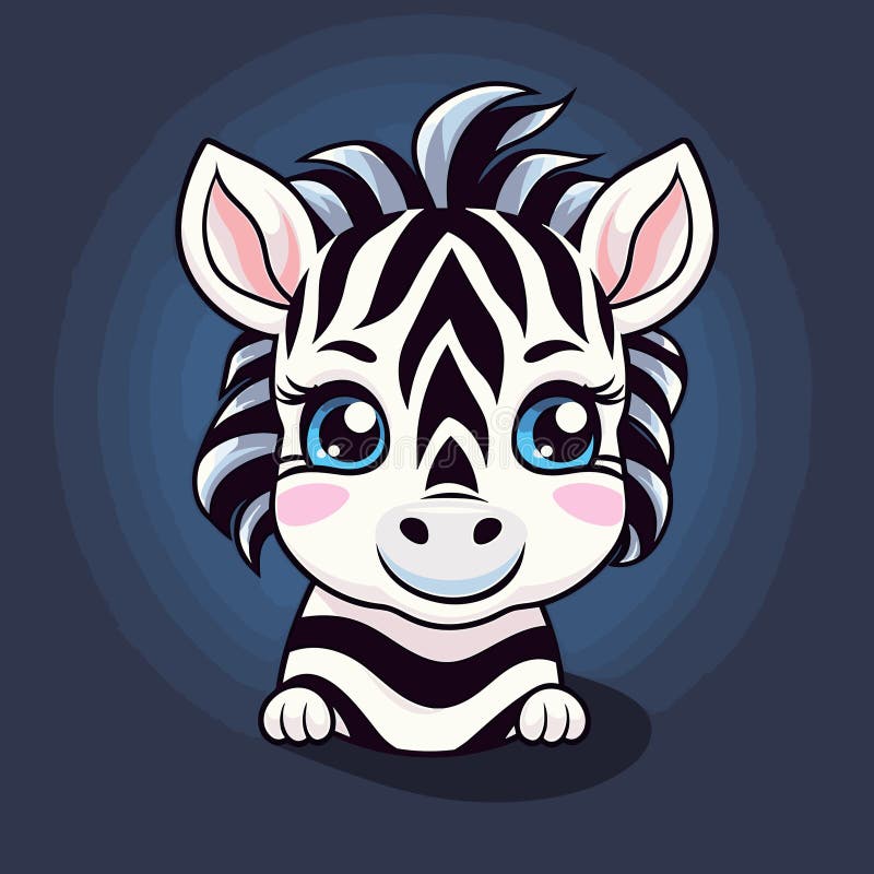 Zebra. Zebra Hand-drawn Comic Illustration. Cute Vector Doodle Style ...