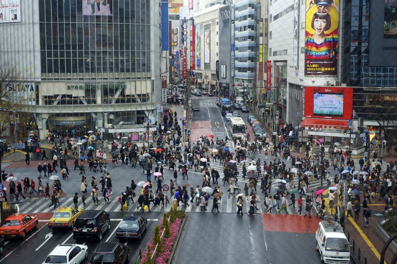 Shibuya, Tokyo, Japan - Decembe 24, 2018: De Mensen Die Van ...