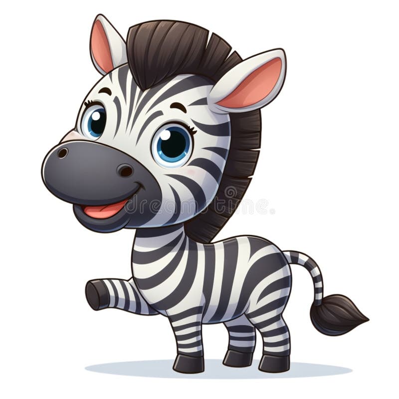 Zebras Cartoon Isolated on White Background, Suitable for Making ...