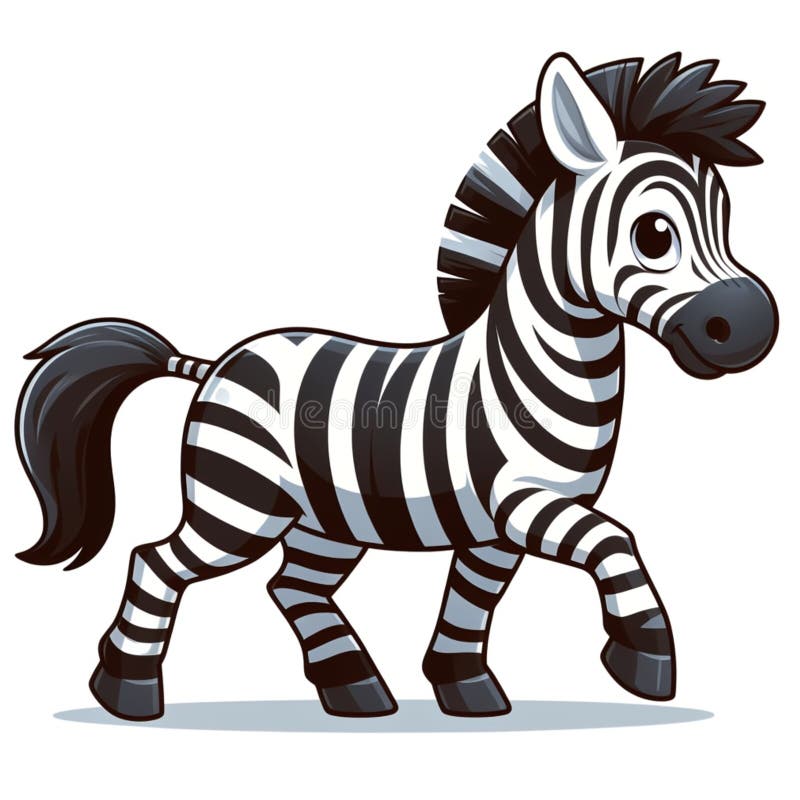 Zebras Cartoon Isolated on White Background, Suitable for Making ...