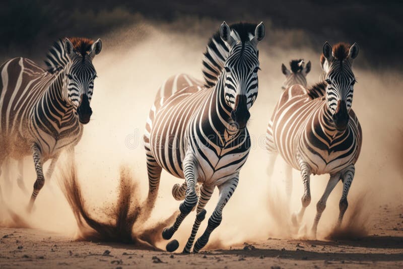 Zebras Running Wallpaper