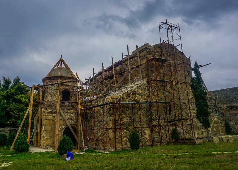 Zedazeni Monastery Under Construction at Summer Stock Image - Image of ...